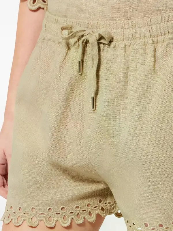 MARANT ETOILE Balyme Eyelet Shorts - Neutrals