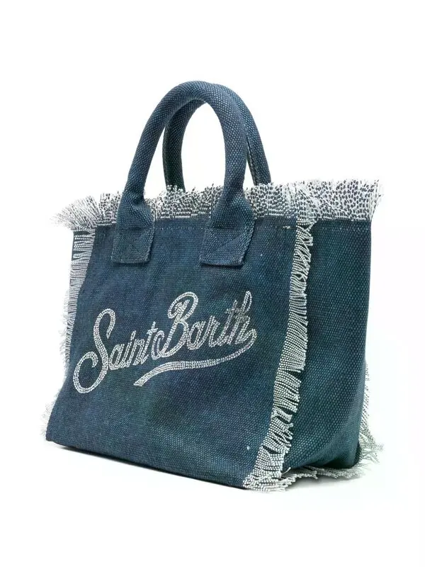 MC2 SAINT BARTH Colette Fringed Tote Bag - Blue