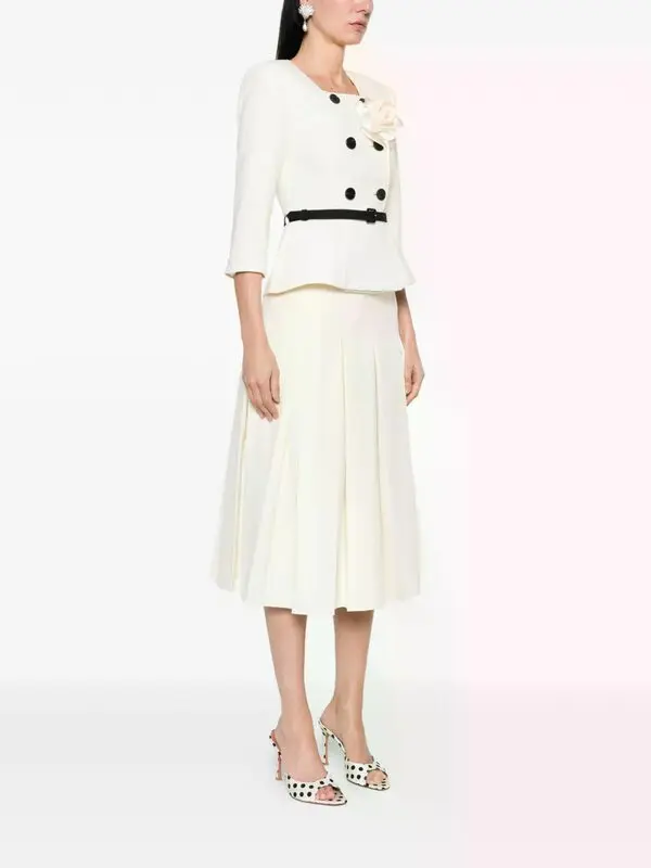 SELF-PORTRAIT Floral-detail Belted Skirt Suit