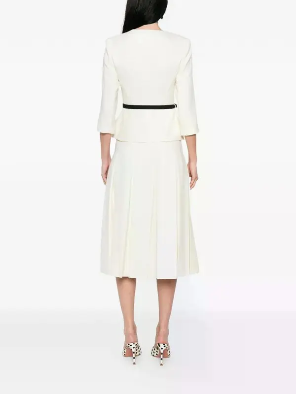 SELF-PORTRAIT Floral-detail Belted Skirt Suit
