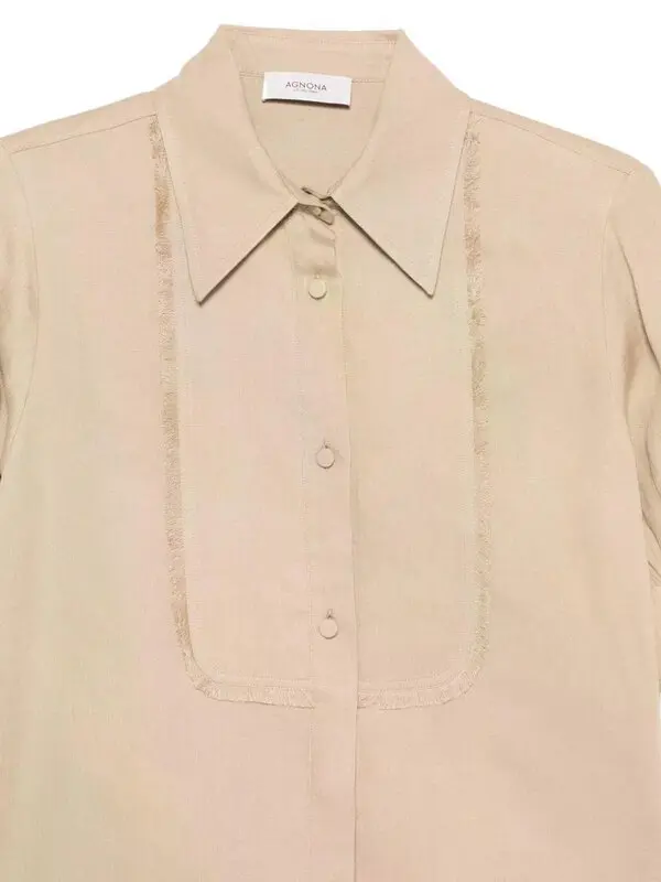 Agnona Buttoned Fringed Shirt