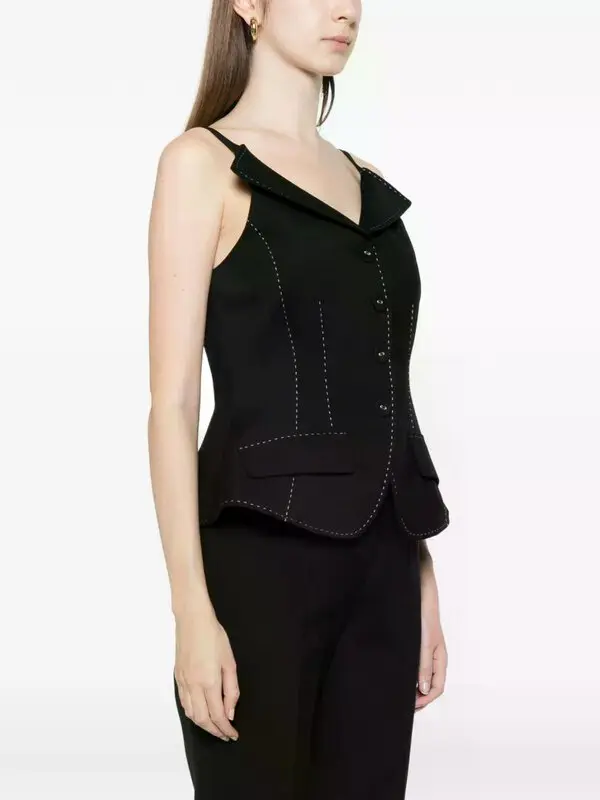 NISSA V-neck Buttoned Top