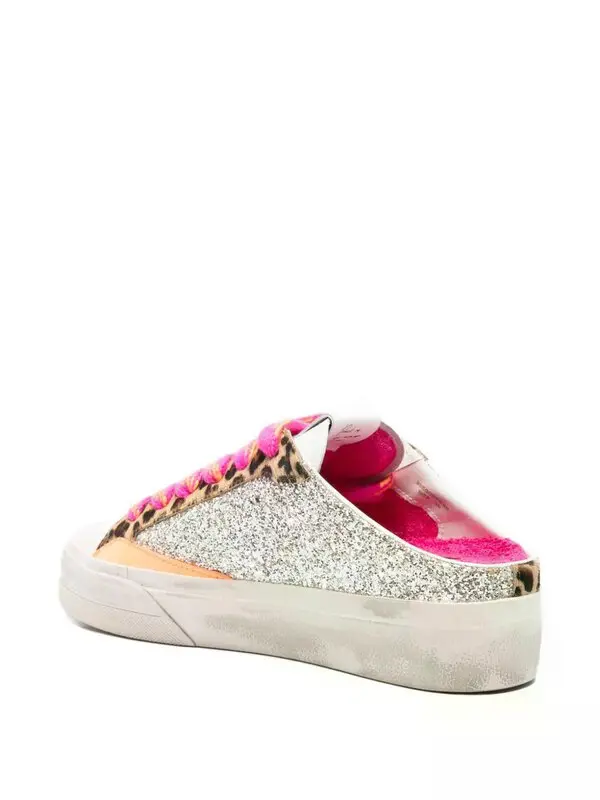 CRIME LONDON Glitter Leopard-pattern Slip-on Sneakers
