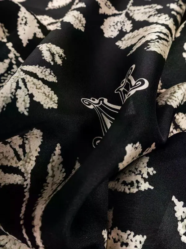 Max Mara Leaf-print Scarf - Black