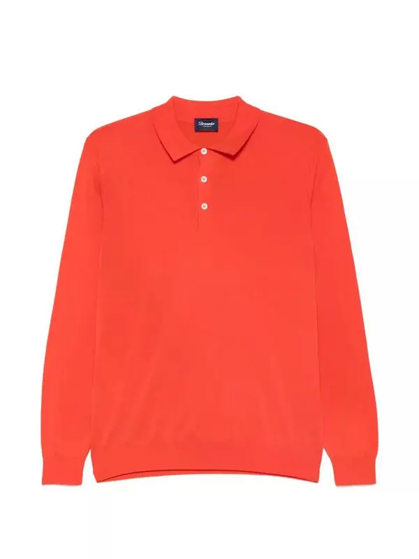 DRUMOHR Buttoned Long-sleeve Polo Shirt