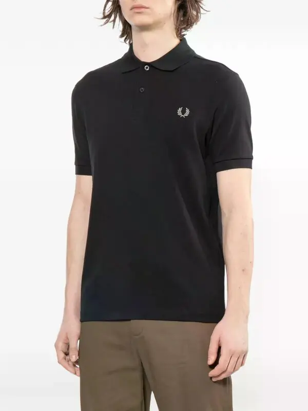 Fred Perry Laurel-wreath Short-sleeve Polo Shirt - Black