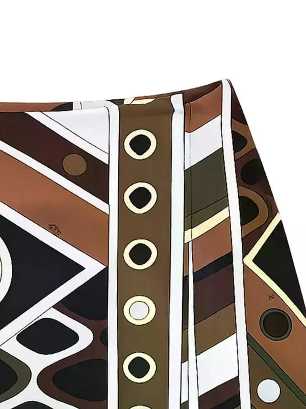 Emilio Pucci Geometric Cutout Wool Canvas Skirt