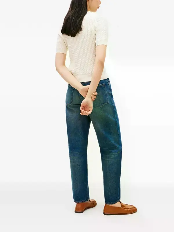 Tommy Hilfiger Off-white Cable Knit Short Sleeve Sweater