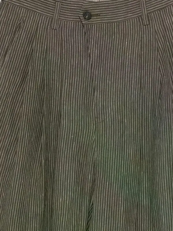 ZIGGY CHEN Striped Pleated Trousers - Green