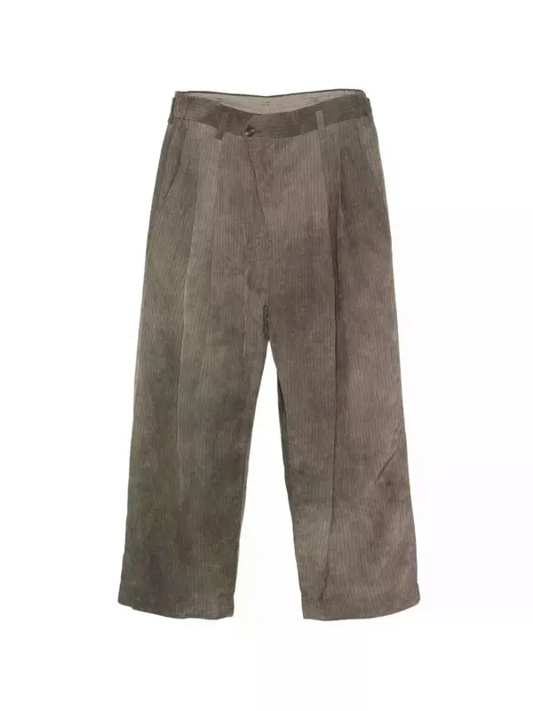ZIGGY CHEN Pinstriped Pleated Trousers - Grey