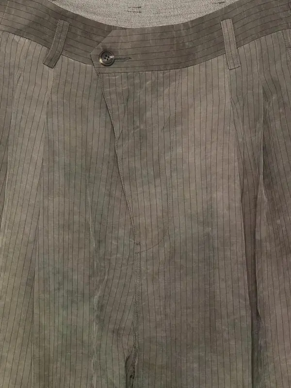 ZIGGY CHEN Pinstriped Pleated Trousers - Grey