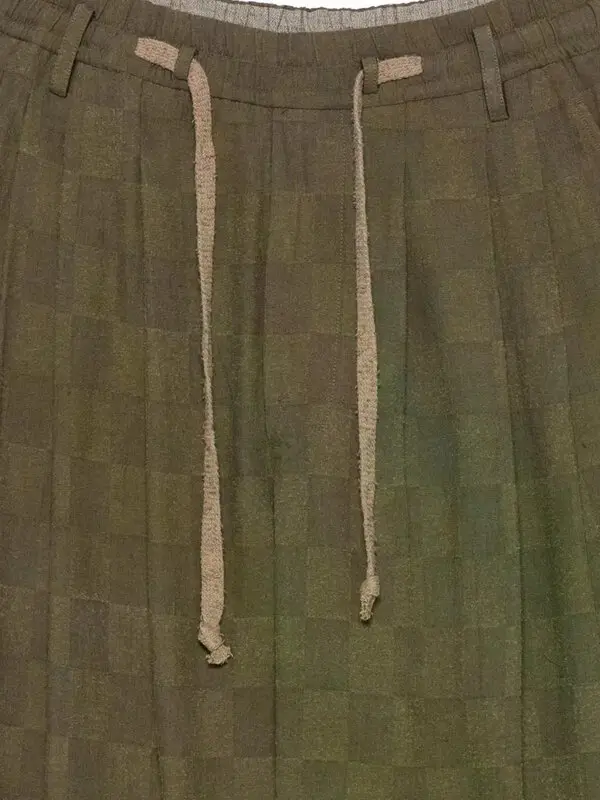 ZIGGY CHEN Checked Trousers With Drawstring Fastening