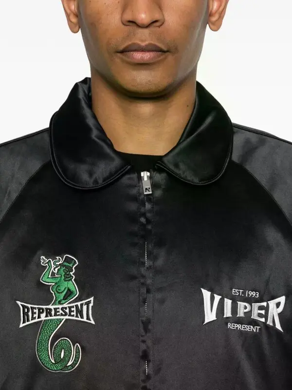 REPRESENT Viper-embroidered Zip-up Jacket
