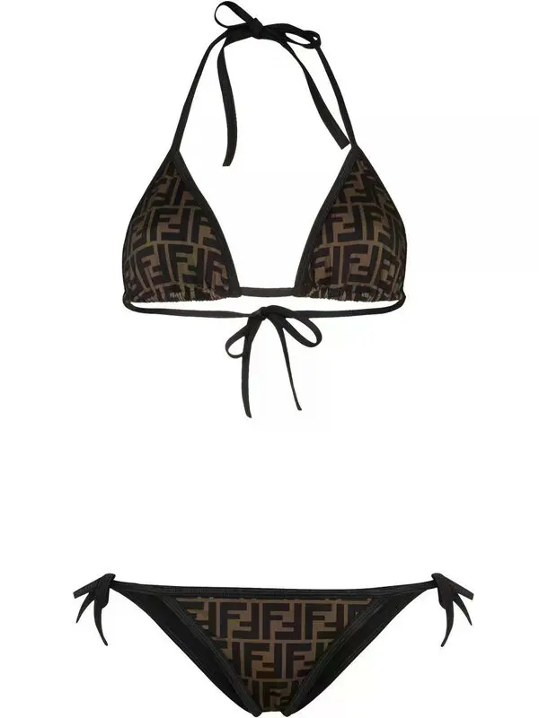 Fendi Ff-print Triangle Bikini