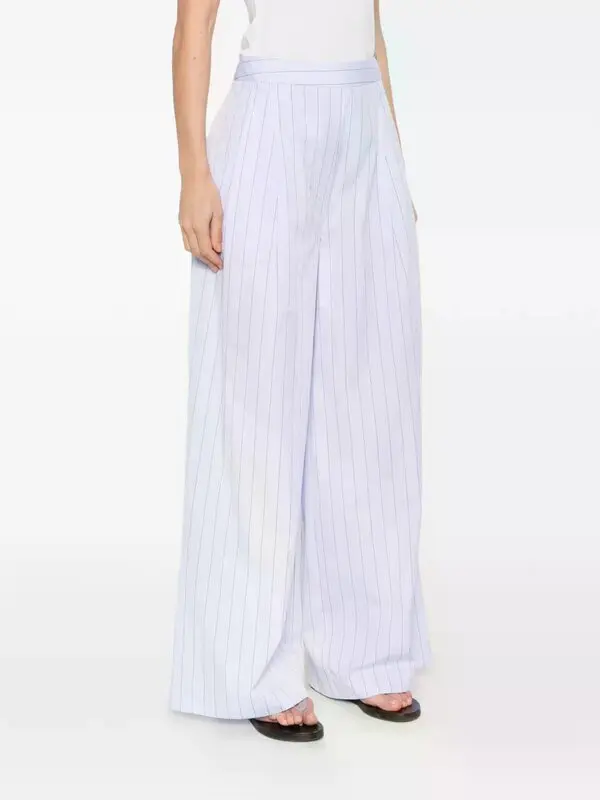Erika Cavallini Pinstriped Pleated Cotton Trousers