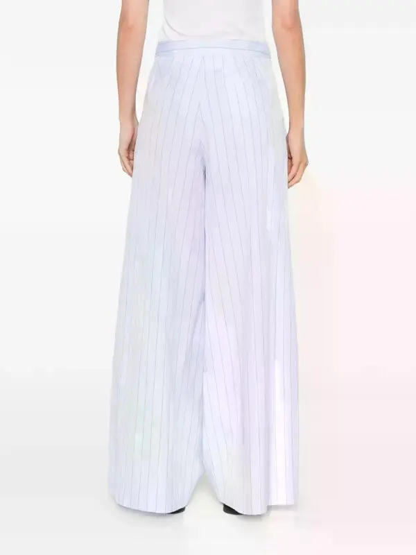 Erika Cavallini Pinstriped Pleated Cotton Trousers