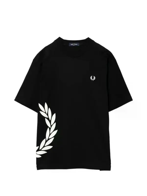 Fred Perry Logo-embroidered T-shirt - Black