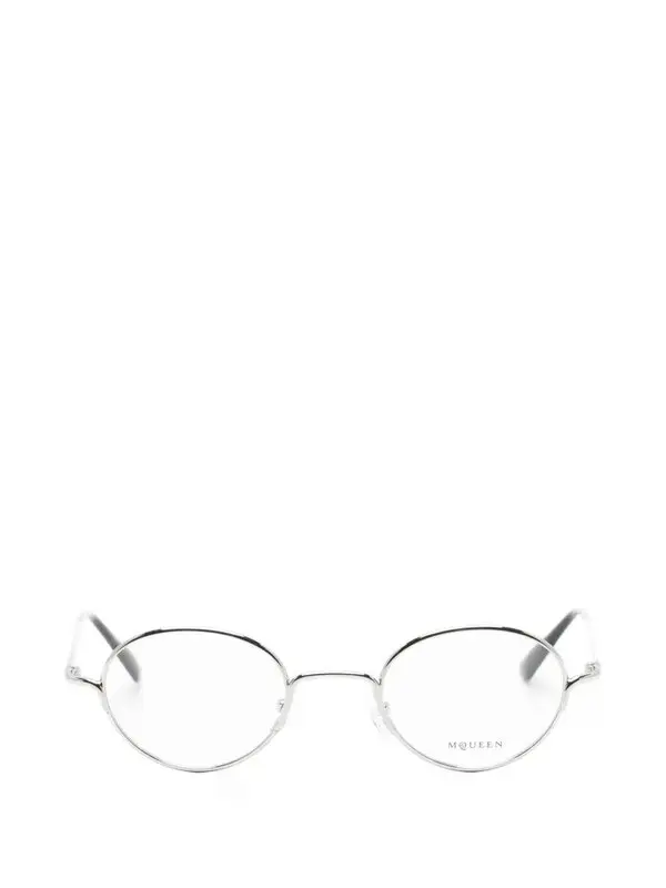 Alexander McQueen Oval-frame Glasses - Silver
