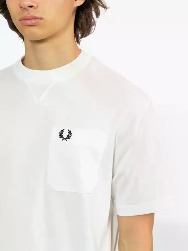 Fred Perry Logo-embroidered T-shirt - White