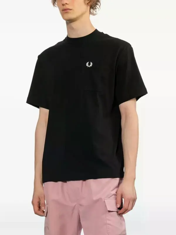 Fred Perry Logo-embroidered T-shirt - Black