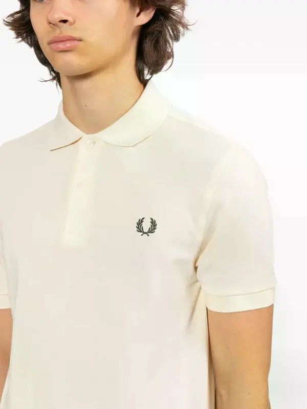 Fred Perry Logo-embroidered Polo Shirt - Neutrals