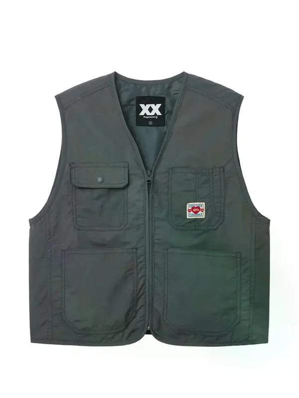FINGERCROXX Front-pockets Logo-patch Vest