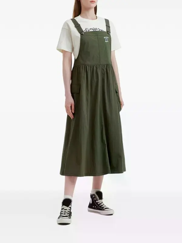 FINGERCROXX Embroidered Midi Dress - Green