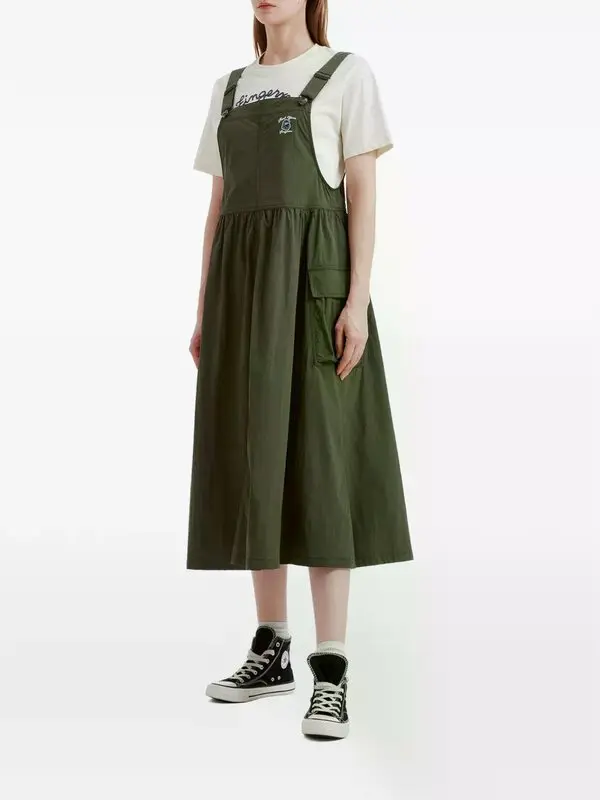 FINGERCROXX Embroidered Midi Dress - Green