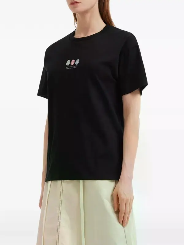 FINGERCROXX Printed Cotton T-shirt - Black