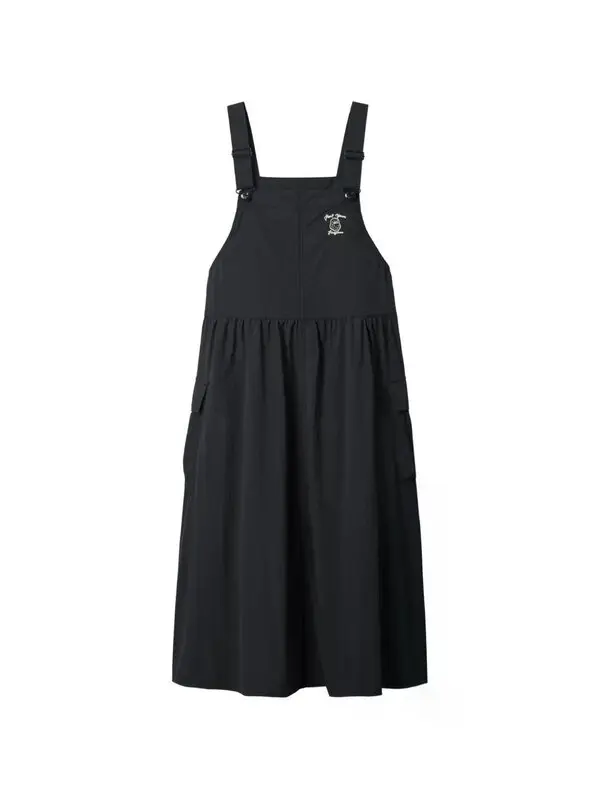 FINGERCROXX Embroidered Midi Dress - Black
