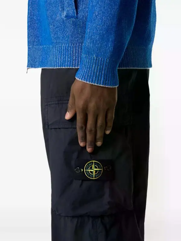 Stone Island Garment-dyed Cargo Pants With Logo Patch