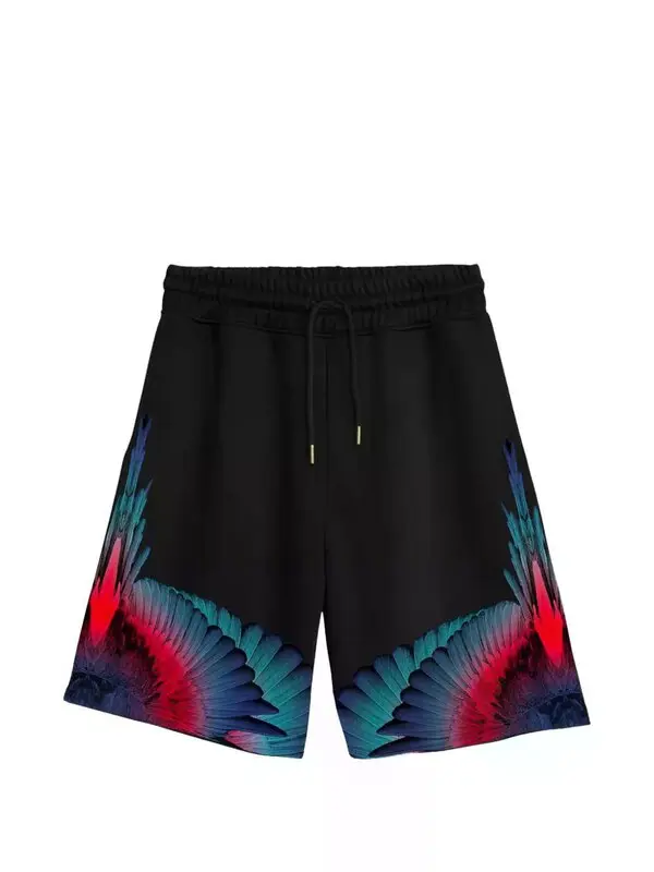 COUNTY OF MILAN Wings Drawstring Track Shorts - Black