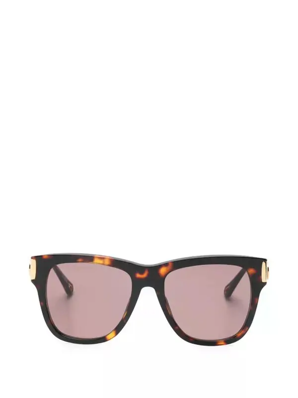 Chloé Gold-tone Rectangle Sunglasses