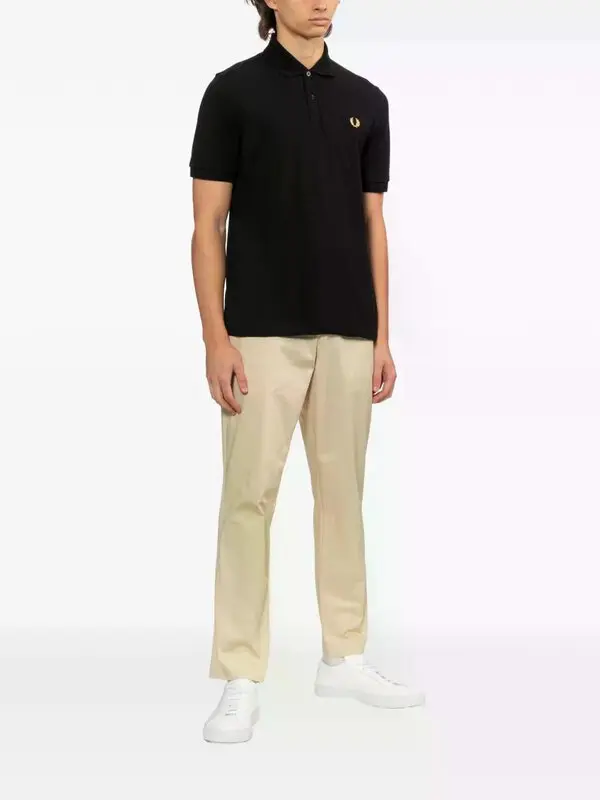 Fred Perry Logo-embroidered Polo Shirt - Black