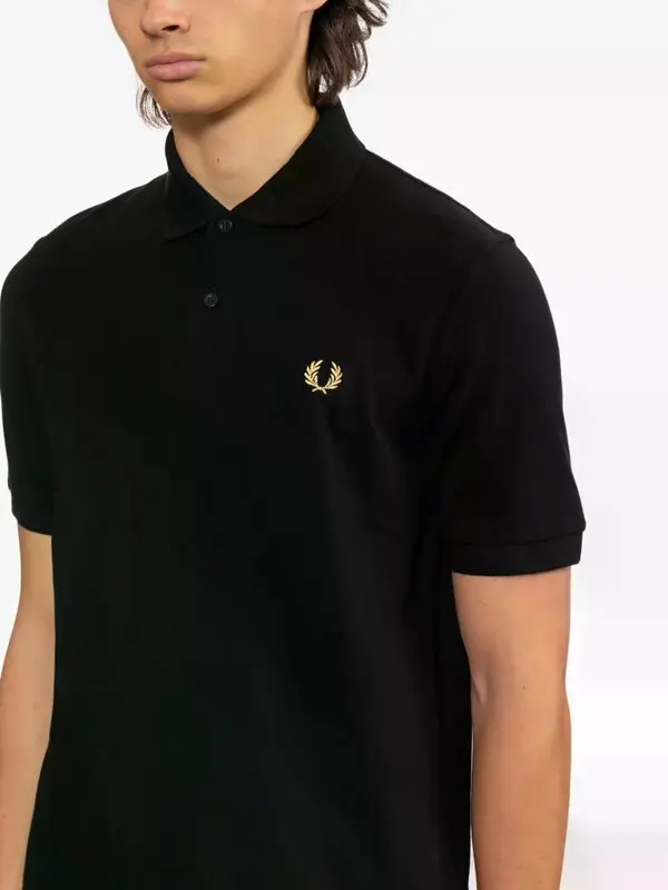 Fred Perry Logo-embroidered Polo Shirt - Black