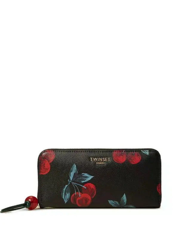 TWINSET Cherry-print Zip Wallet - Black