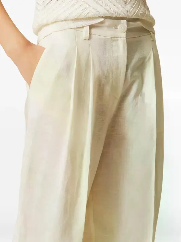 TWINSET Linen Blend Palazzo Trousers