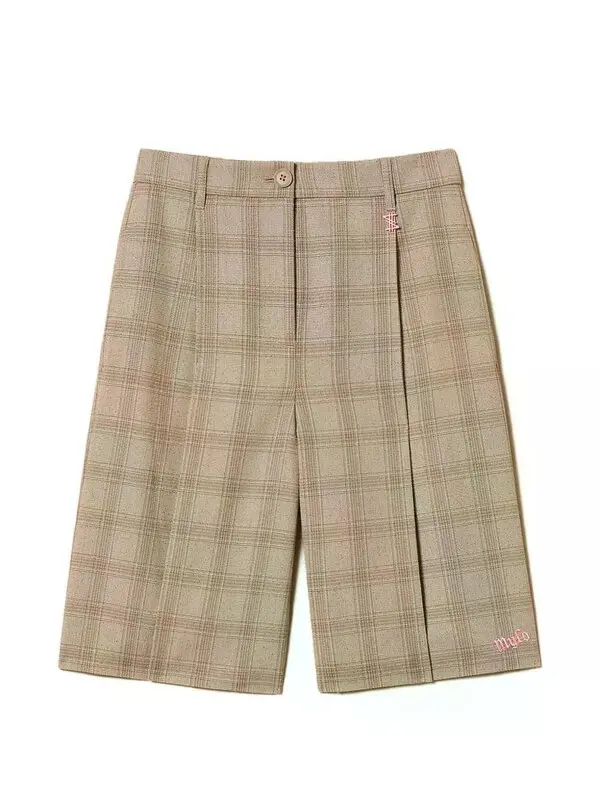 TWINSET X Myfo Checked Tailored Shorts - Neutrals