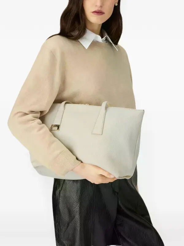 Furla Olivia Grained Leather Top Handle Tote Bag - Neutrals