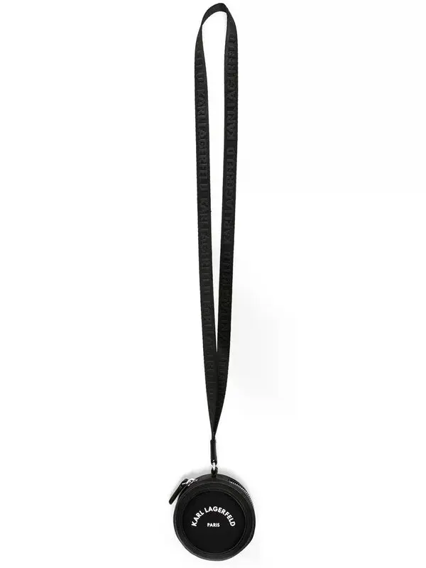 Karl Lagerfeld Logo-print Round Coin Purse - Black