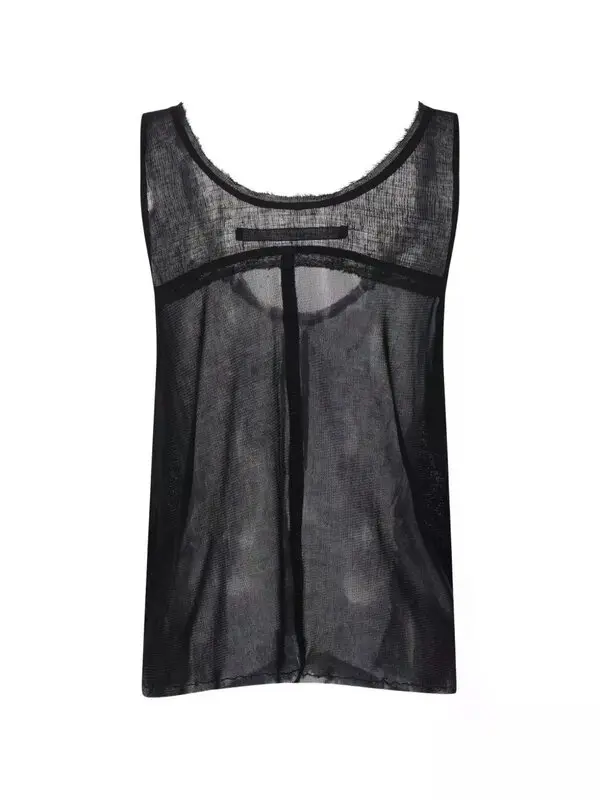 YEHUAFAN Frayed Trim Paneled Top