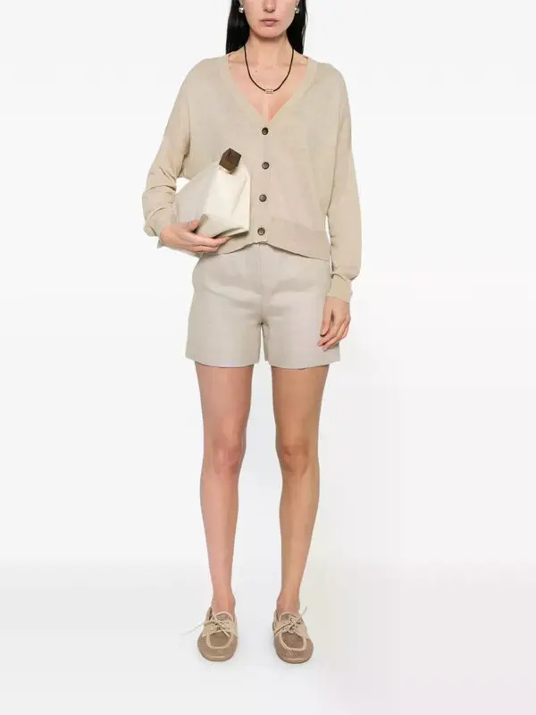 BASE Buttoned V-neck Cardigan - Neutrals