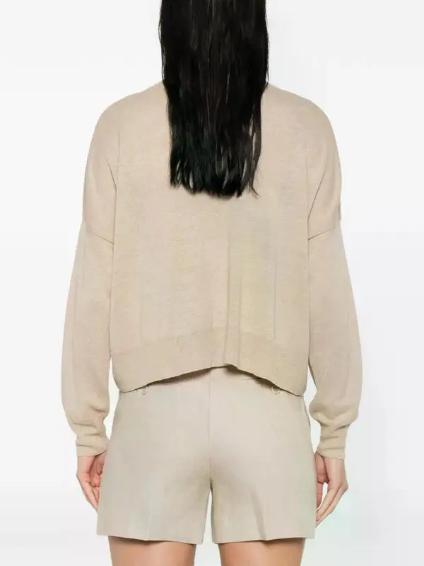 BASE Buttoned V-neck Cardigan - Neutrals
