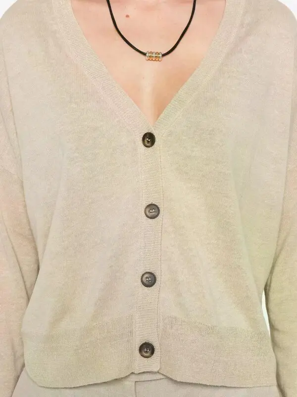 BASE Buttoned V-neck Cardigan - Neutrals