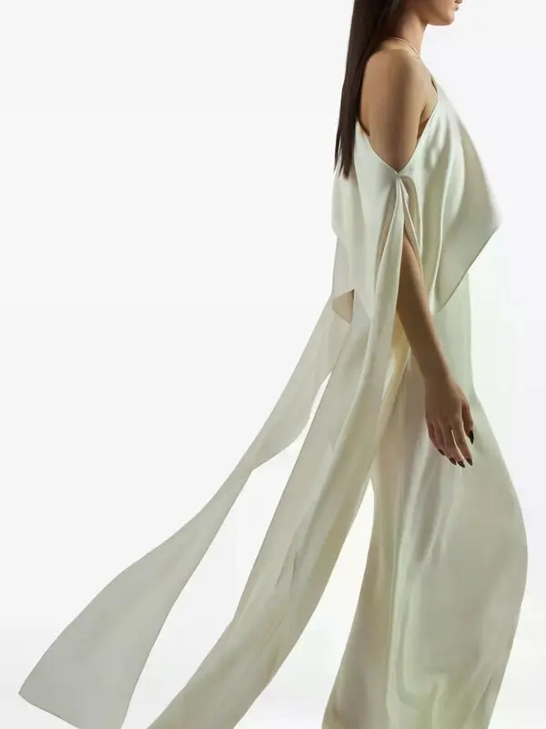 TALLER MARMO Halterneck Cape Dress - Neutrals