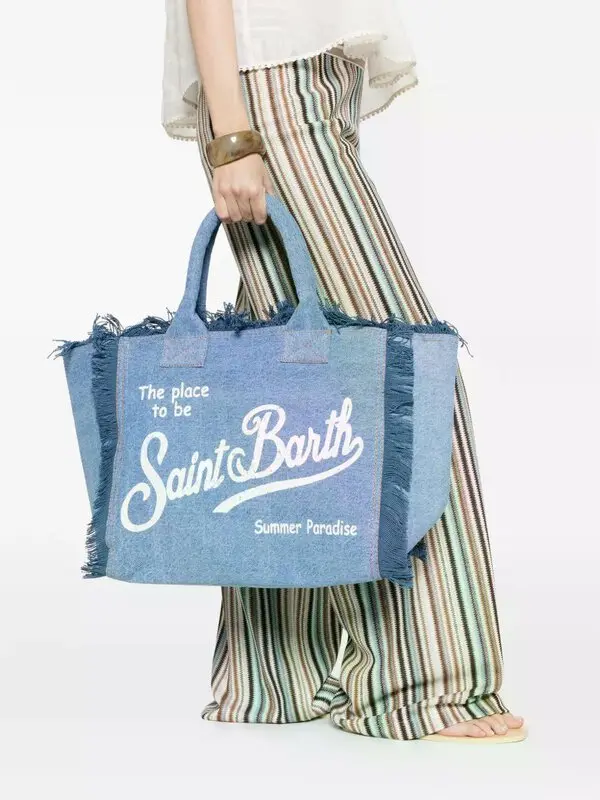 MC2 SAINT BARTH Vanity Logo-print Tote Bag - Blue