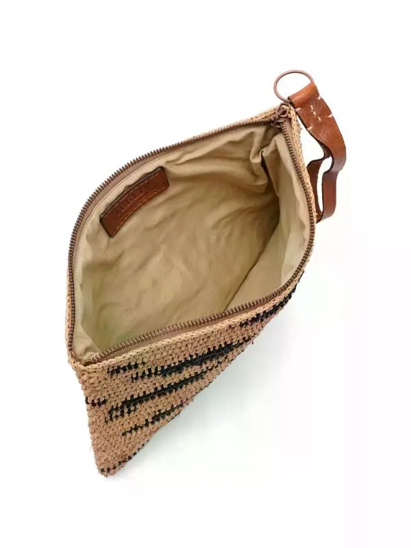 IBELIV Zebra Raffia Clutch
