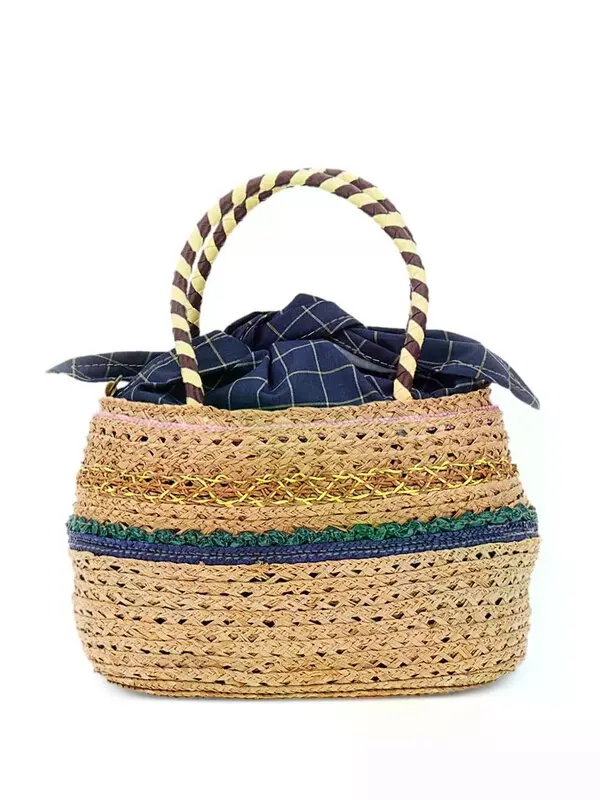 EXQUISITE J Woven Top-handle Clutch Bag