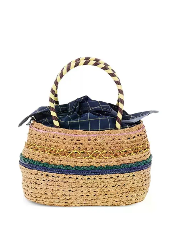 EXQUISITE J Woven Top-handle Clutch Bag