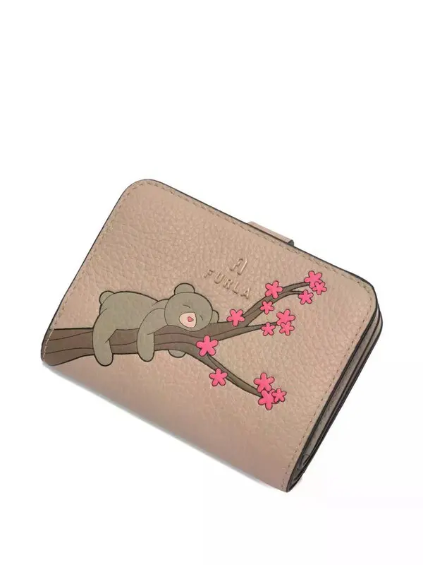Furla Compact S Bear Floral Leather Wallet